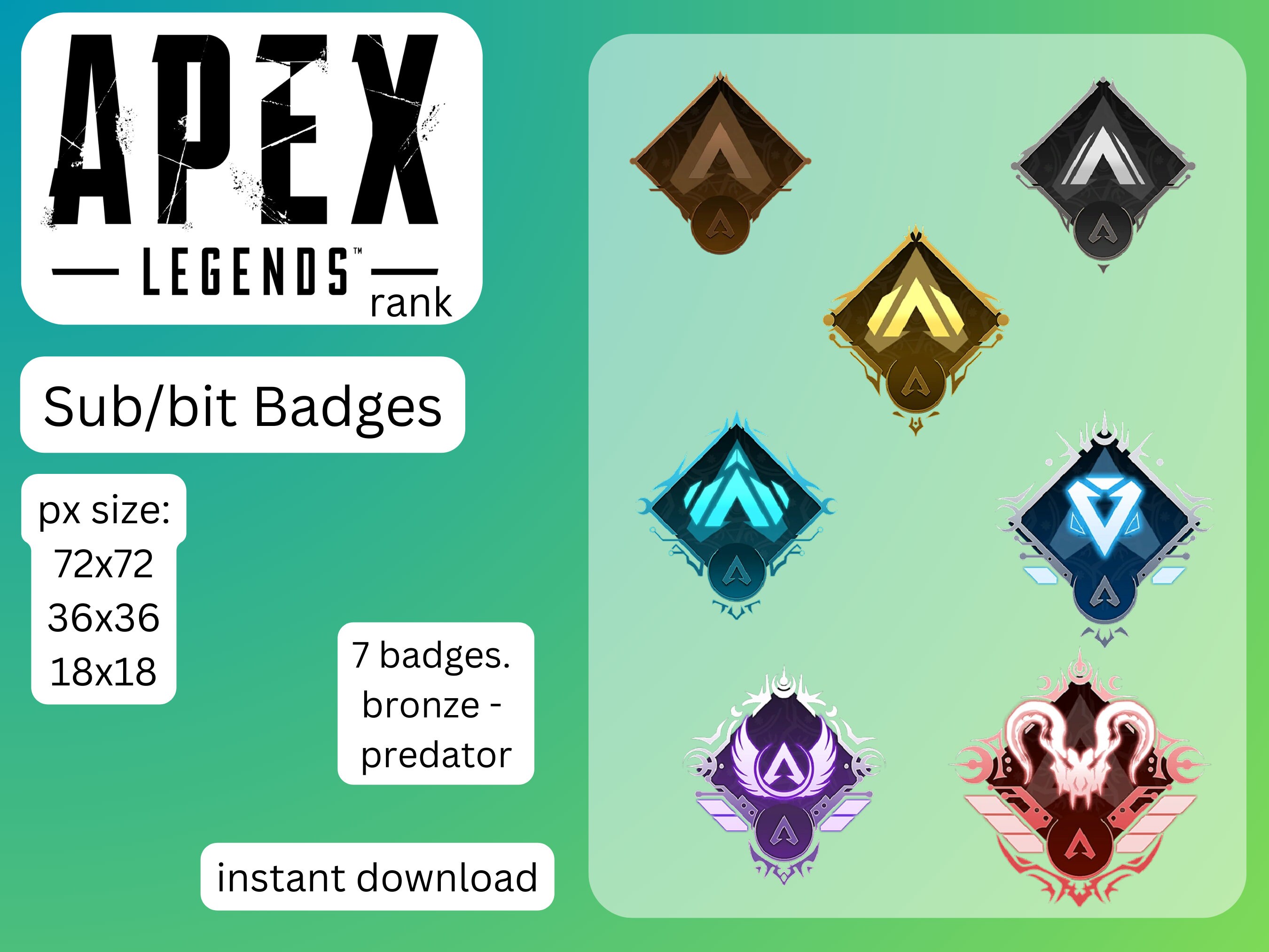 Apex Legends Ranked Twitch Sub/bit Badges - Etsy