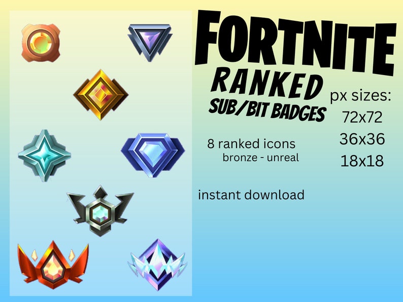 Battle Royale Ranked Twitch/kick Sub/bit Badges - Etsy