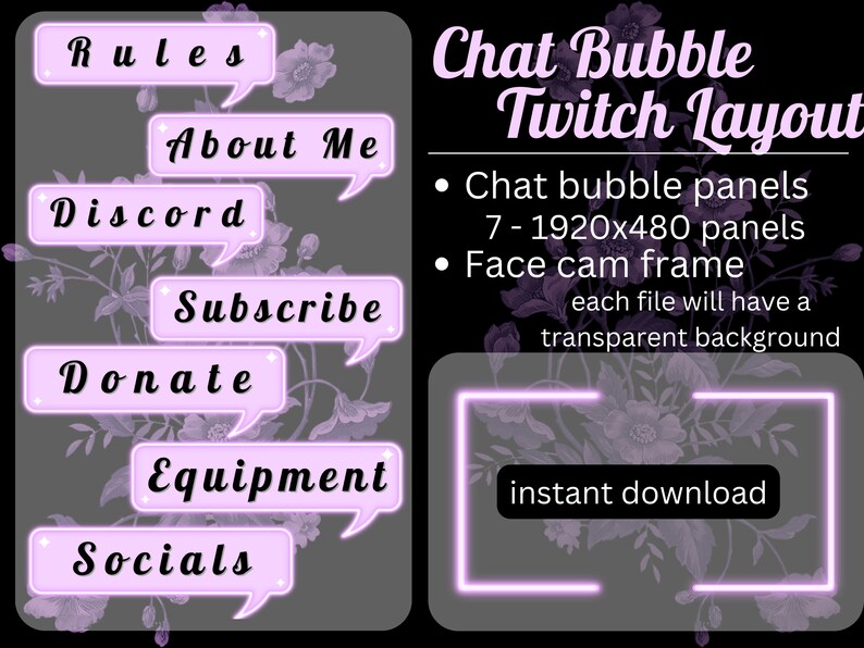 Light Purple Neon Chat Bubble Twitch Layout - Etsy