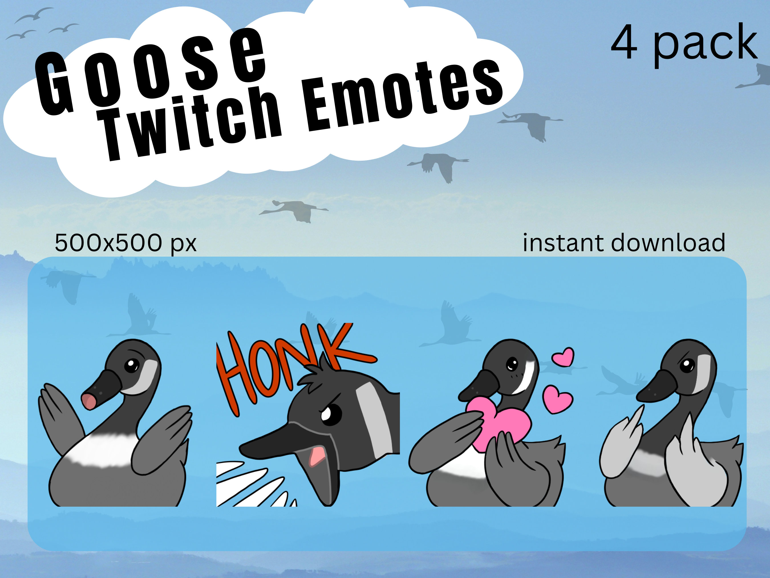Cute Goose Twitch Emotes - Etsy