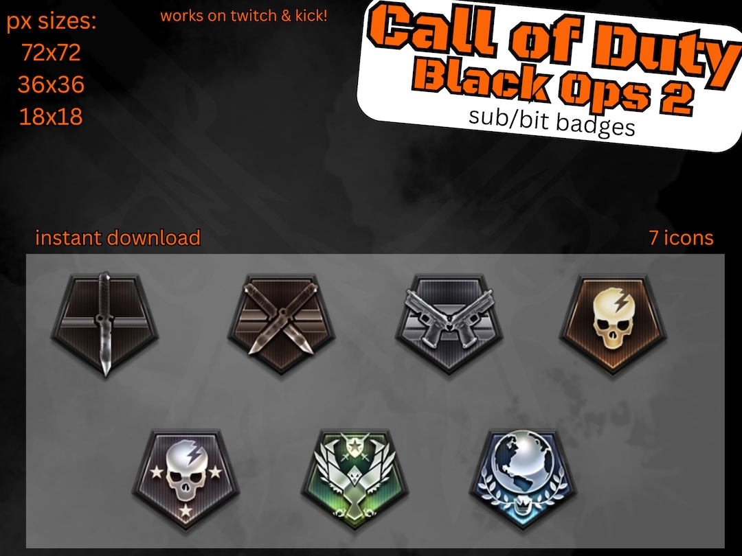 Cod BO2 Sub/bit Badges for Twitch/kick - Etsy