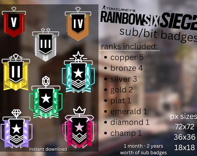 Ranked Siege Sub/bit Badges for Twitch/kick alternate Version - Etsy
