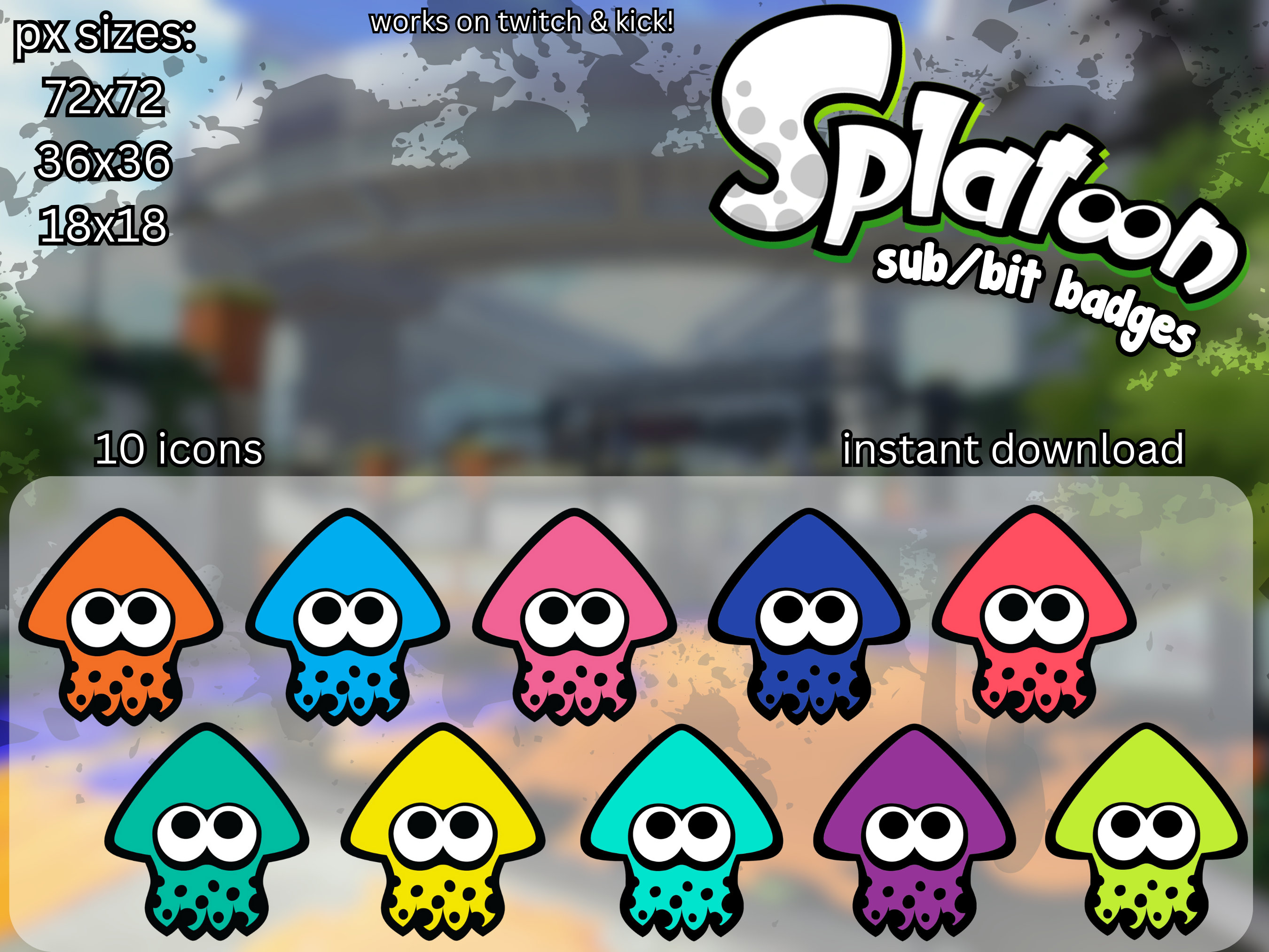 Splatoon Sub/bit Badges for Twitch/kick - Etsy