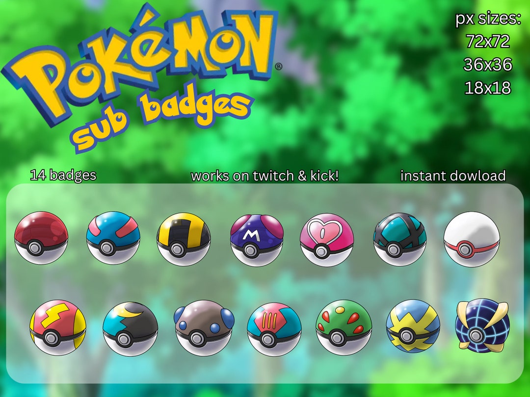 Pokemon Pokeball Sub/bit Badges for Twitch/kick - Etsy