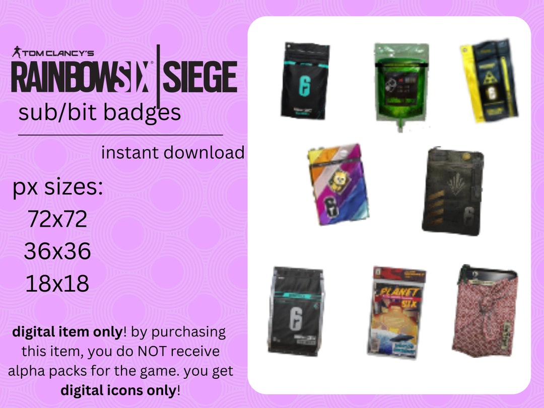 Rainbow Six Siege Alpha Pack Twitch/kick Sub/bit Badges - Etsy