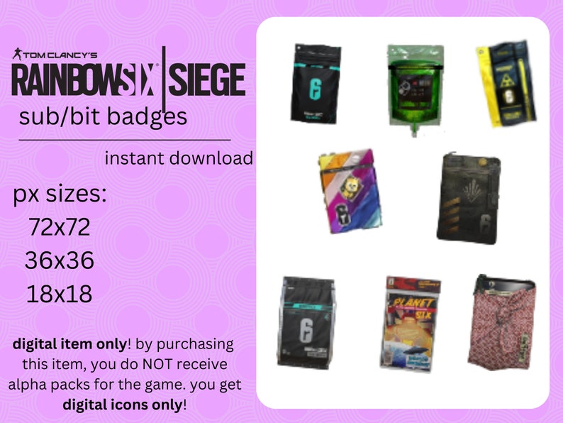 Rainbow Six Siege Alpha Pack Twitch/kick Sub/bit Badges - Etsy