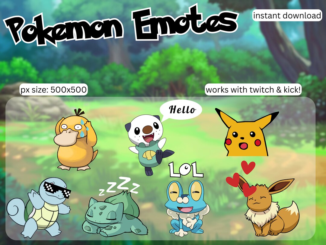 Cute Pokemon Twitch/kick Emotes - Etsy