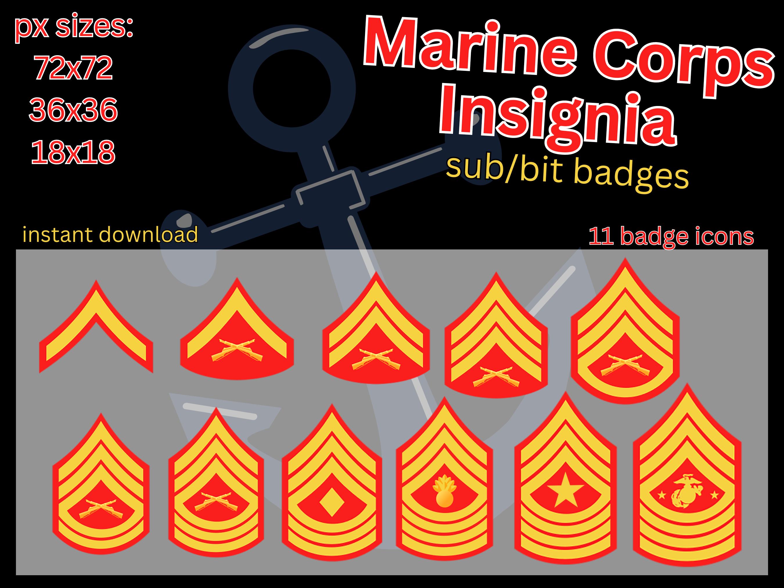 Marine Corps Sub/bit Badges for Twitch/kick - Etsy