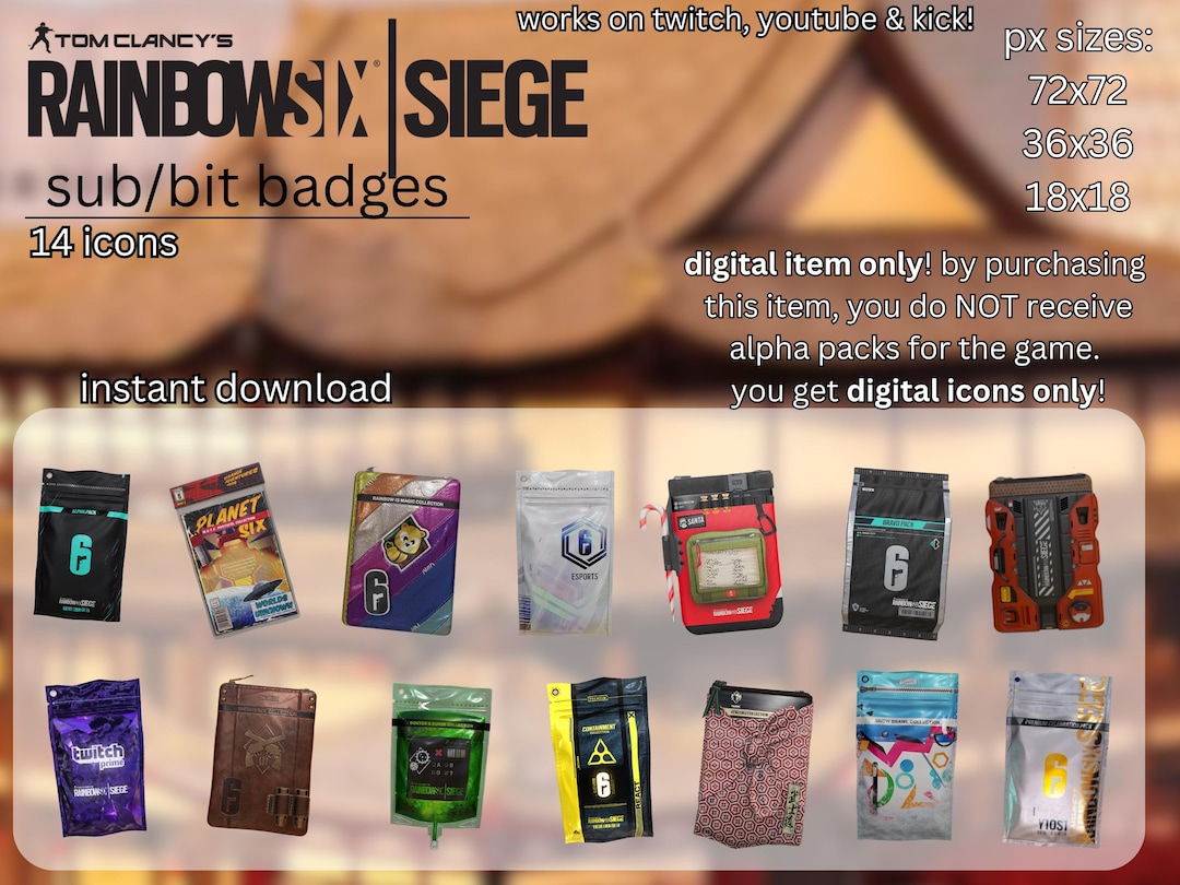 Rainbow Six Siege Alpha Pack Twitch/kick Sub/bit Badges - Etsy