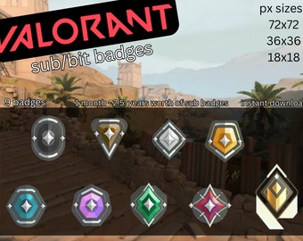 Valorant Ranked Sub Badges for Twitch , Kick , Discord | Iron Gold ...