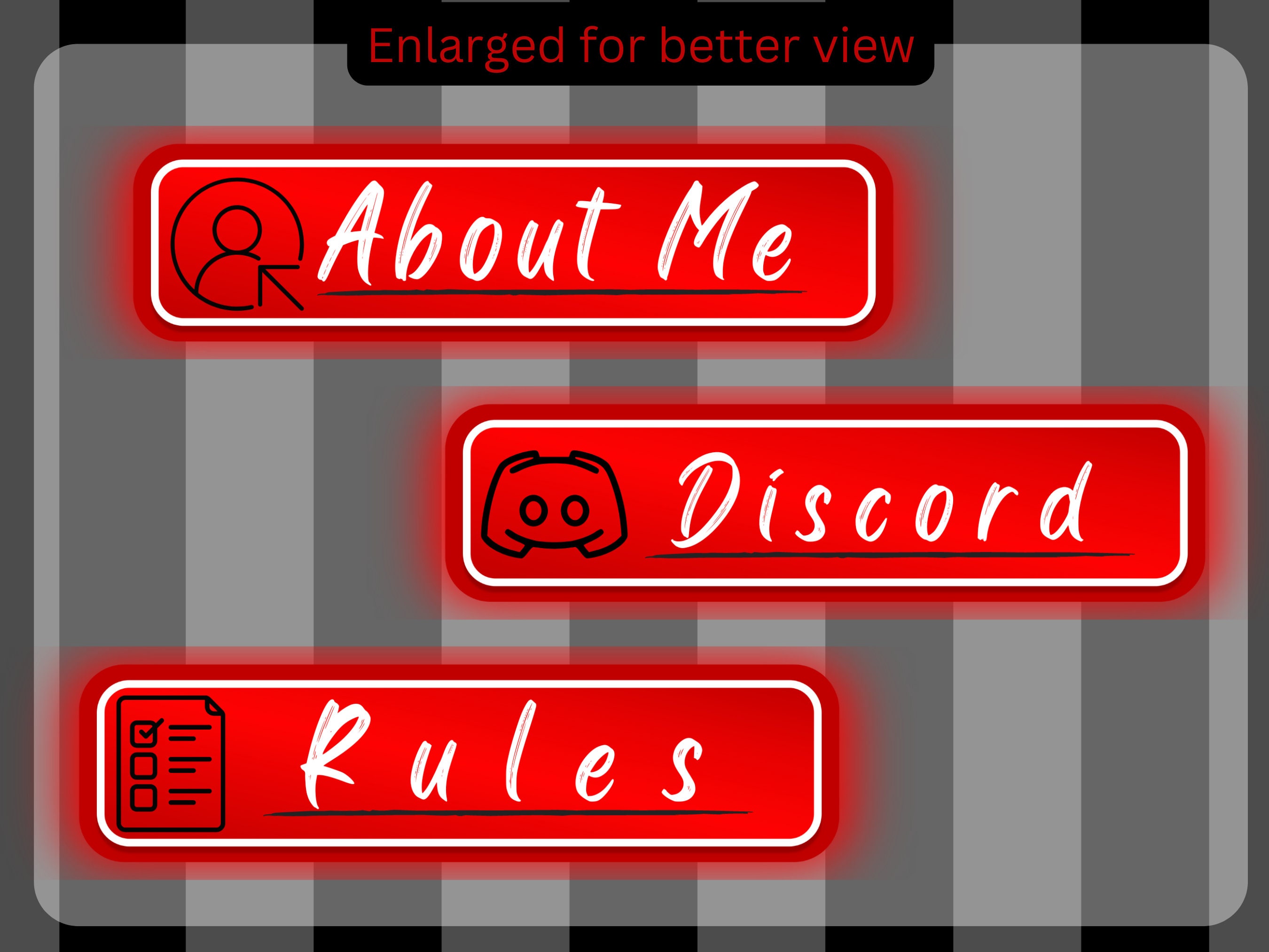 Neon Red Twitch Layout Panels - Etsy