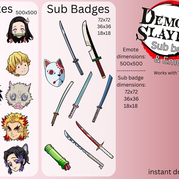 Demon Slayer Twitch Emotes - Etsy
