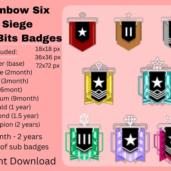 Twitch Sub Badges Rainbow Six - Etsy
