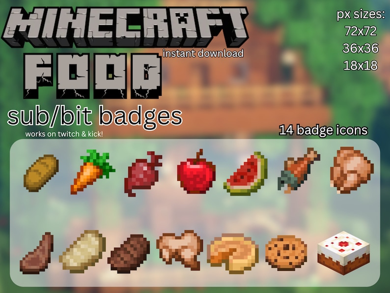 Cute Minecraft Sub/bit Badges for Twitch and Kick - Etsy