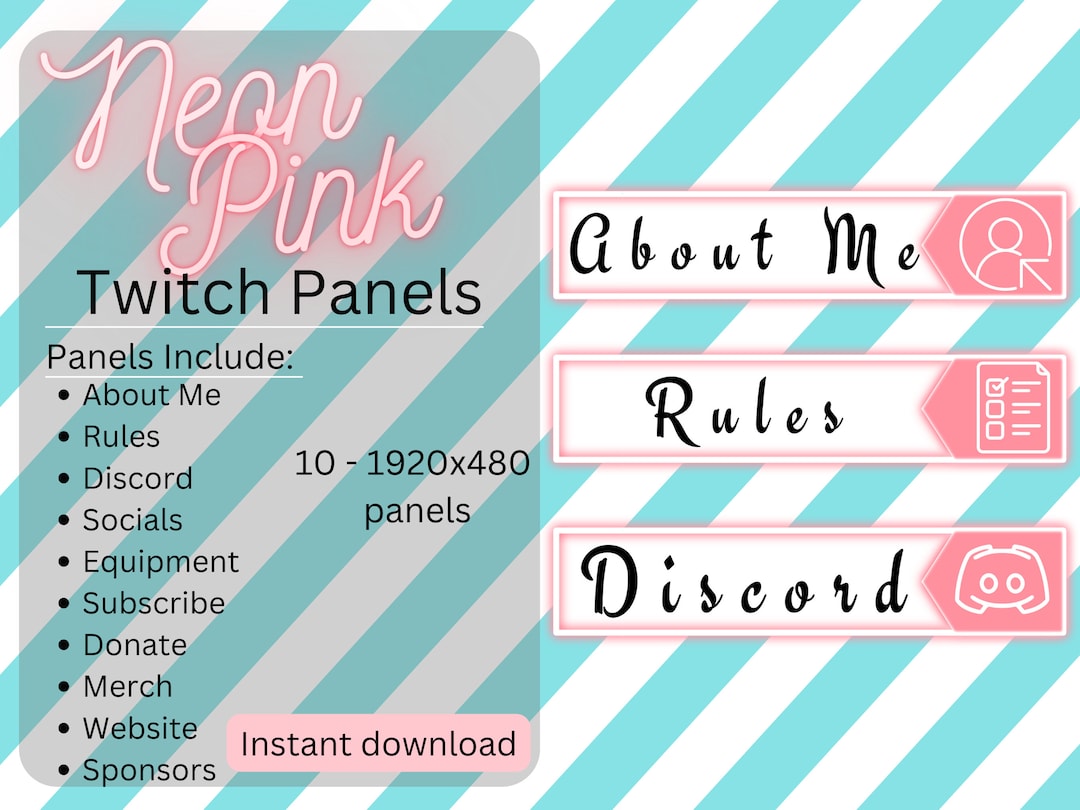 Neon Pink Twitch Panels - Etsy