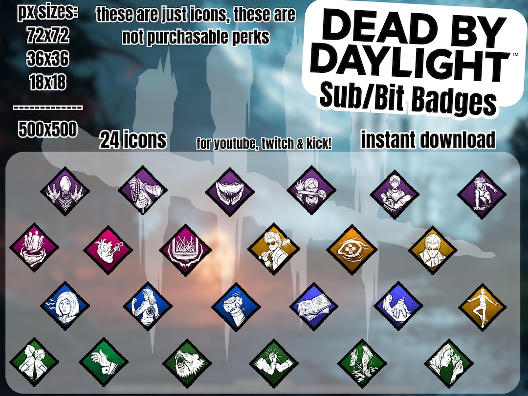 Dead by Daylight Sub/bit Badges for Twitch, Youtube & Kick! - Etsy