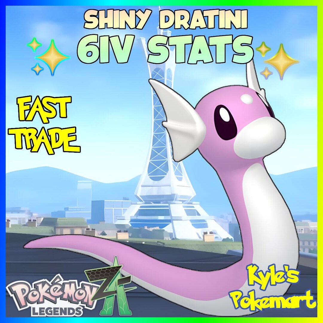 Shiny 6IV Dratini EV'D Pokemon Legends Z-A (pokemon Legends ZA ...