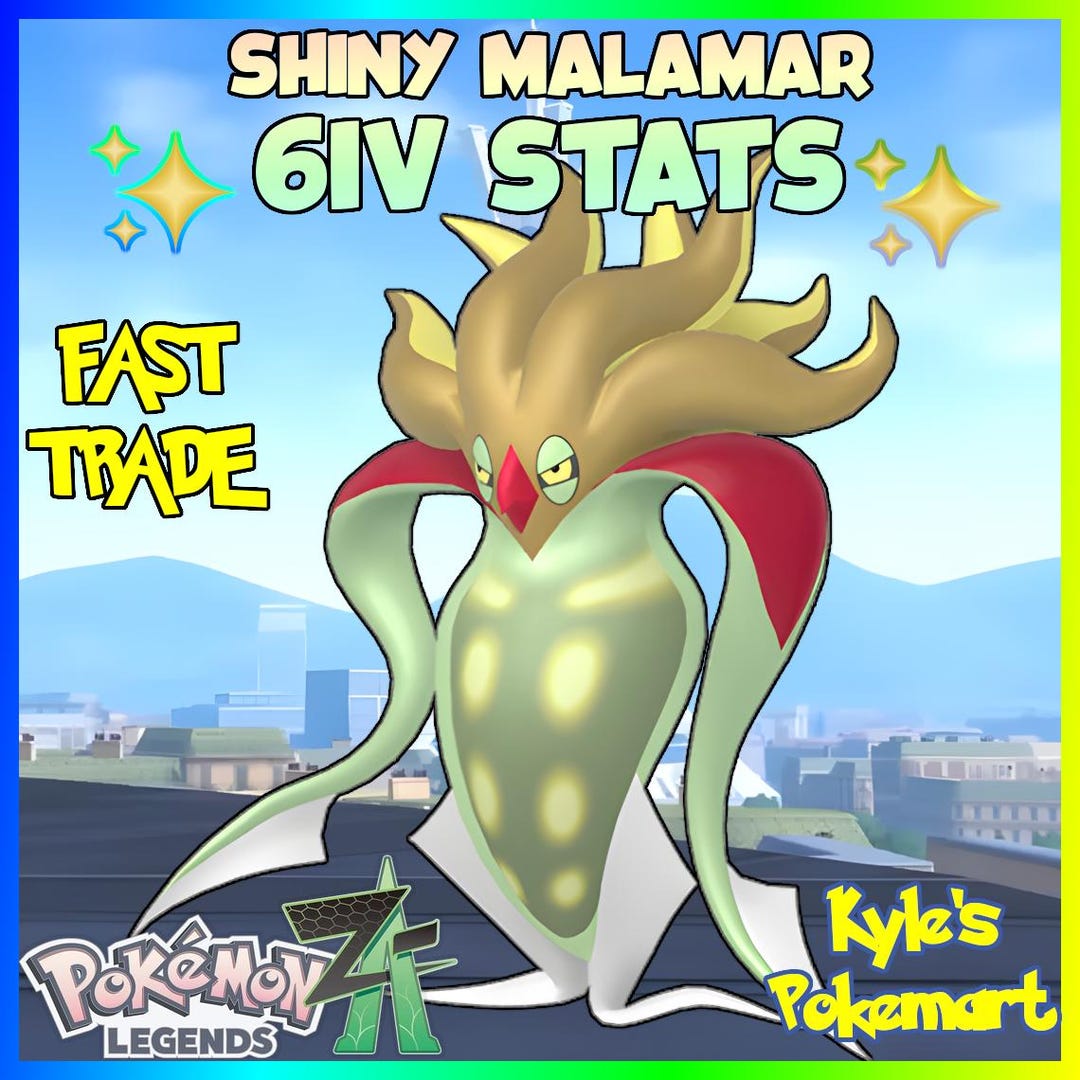 Shiny 6IV MALAMAR EV'D Pokemon Legends Z-A (pokemon Legends ZA ...