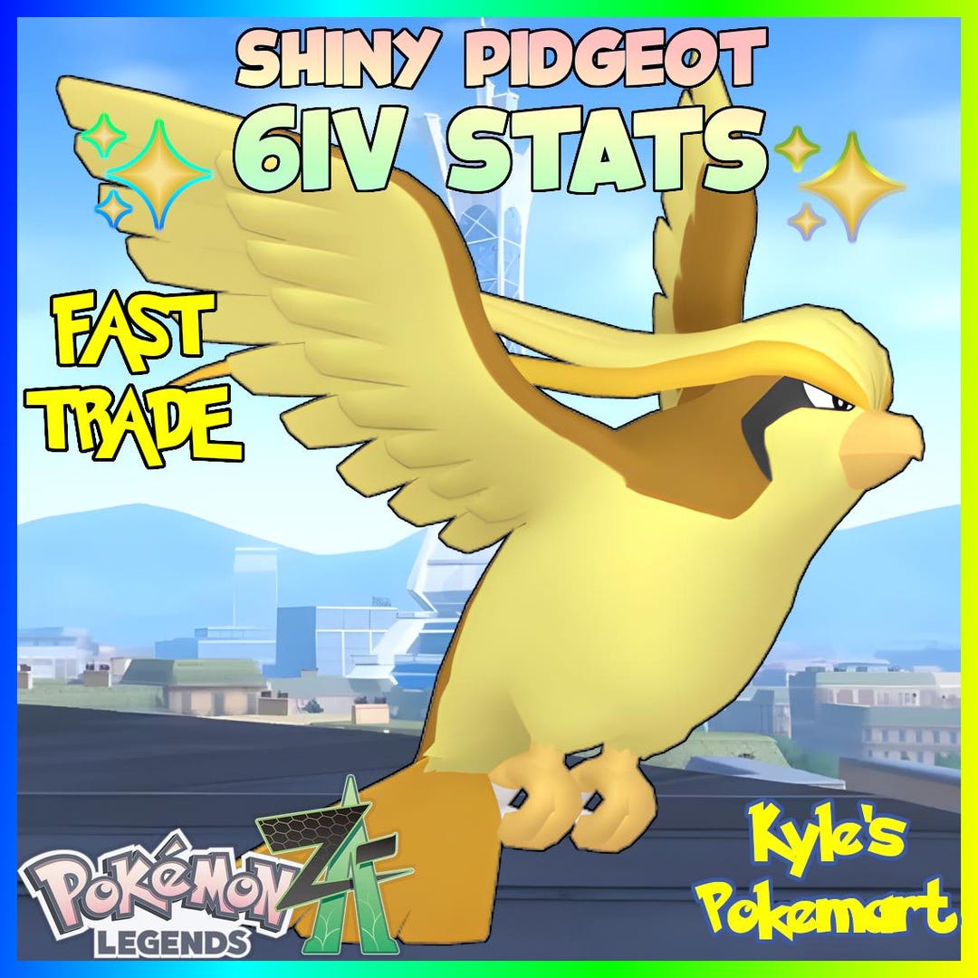 Shiny 6IV Pidgeot EV'D Pokemon Legends Z-A (pokemon Legends ZA ...