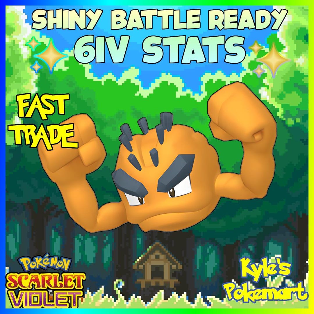 Shiny 6IV Alolan Geodude EV'D Pokemon Scarlet Violet SV Competitive Set ...
