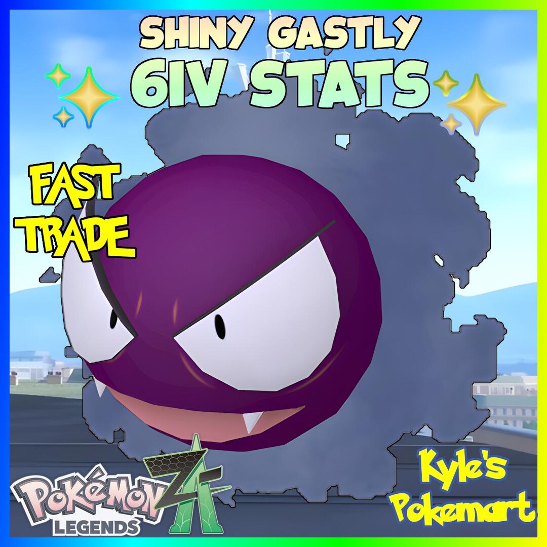 6IV Gastly EV'D Pokemon Legends Z-A (pokemon Legends ZA) Competitive ...
