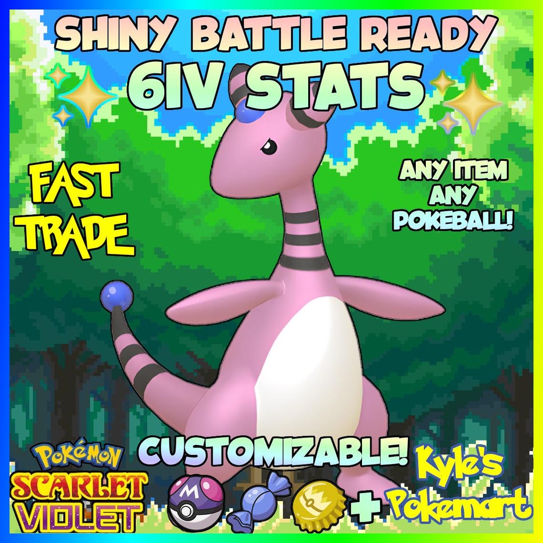 Shiny 6IV Ampharos EV'D Pokemon Scarlet Violet SV Competitive Set ...