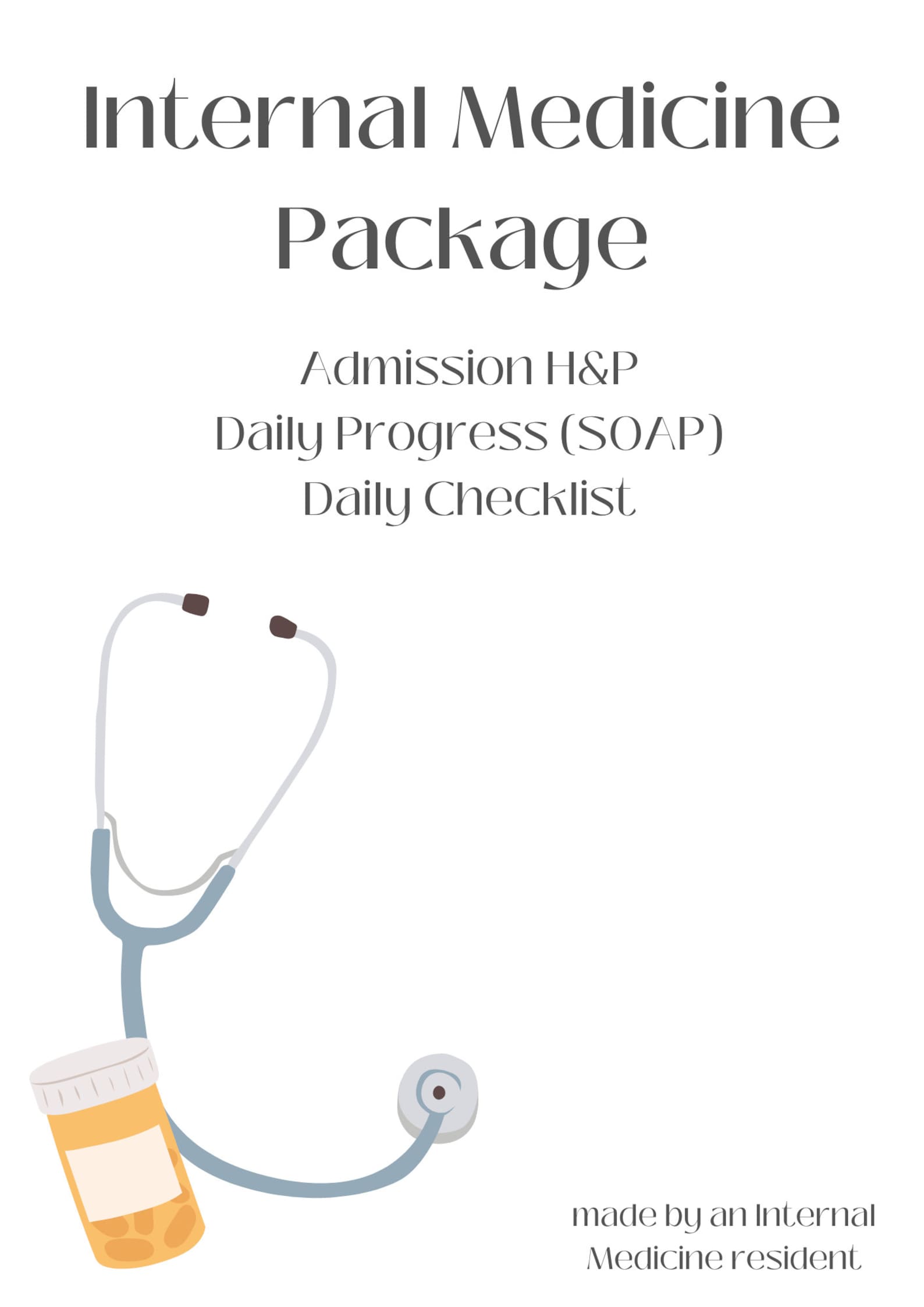 Internal Medicine Clinical Templates: Admission H&P (history and ...