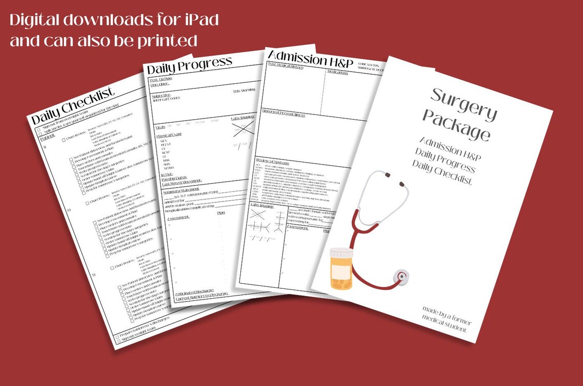 Surgery Clinical Template: H&P, Progress, Checklist for Residents and ...