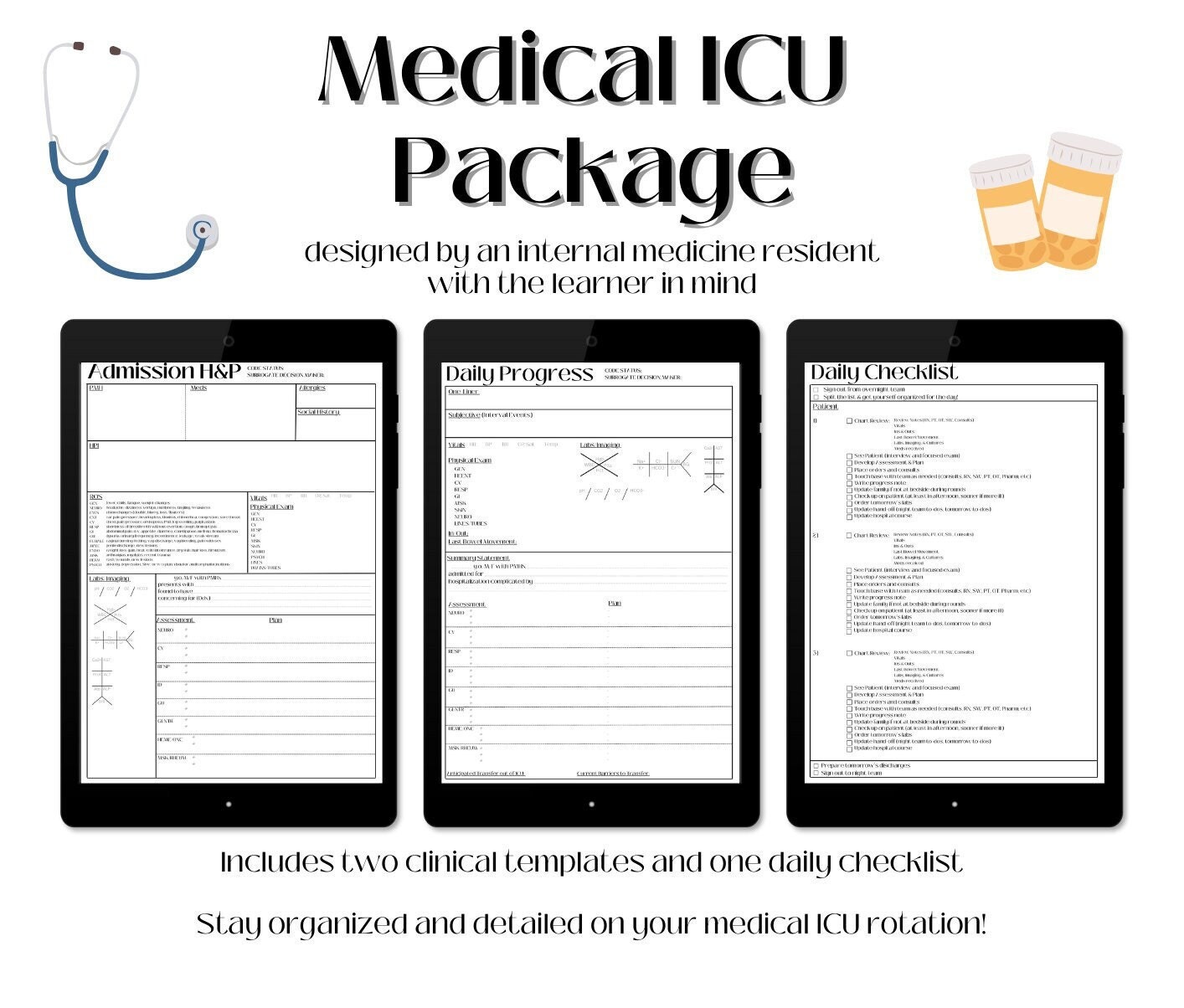 Medical ICU Clinical Templates: Admission H&P (history and Physical ...