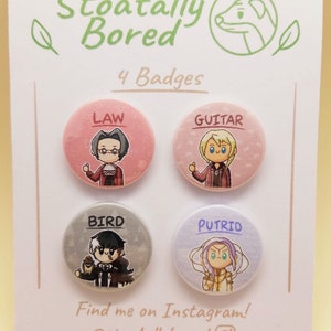 Phoenix Wright: Ace Attorney Apollo Justice Trilogy Handmade 25mm/38mm ...