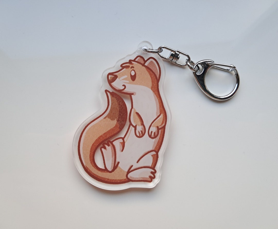 Cute Stoat Mustelid Hand-drawn Acrylic Keychain LIMITED STOCK - Etsy UK