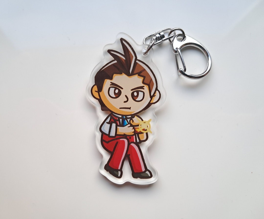 Apollo Justice Ace Attorney Hand-drawn Acrylic Keychain - Etsy