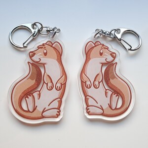 Cute Stoat Mustelid Hand-drawn Acrylic Keychain LIMITED STOCK - Etsy