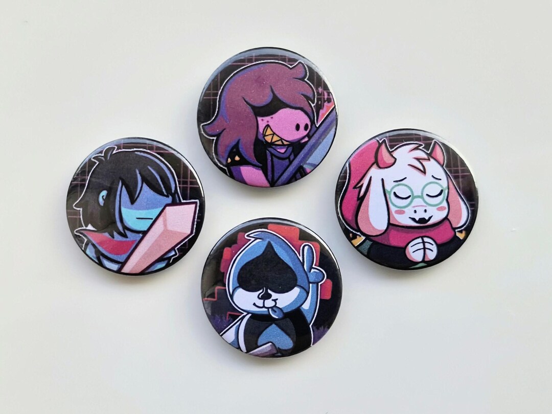 Deltarune Kris, Susie, Ralsei, Lancer - Handmade Badges, Keyrings, and ...