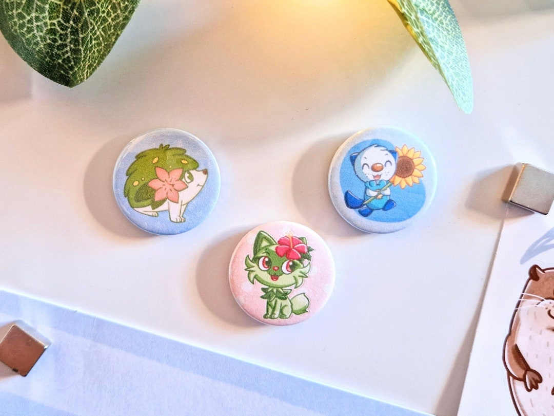 Mini Fridge Magnets Pokémon Flower Set Handmade 25mm set of 3 - Etsy