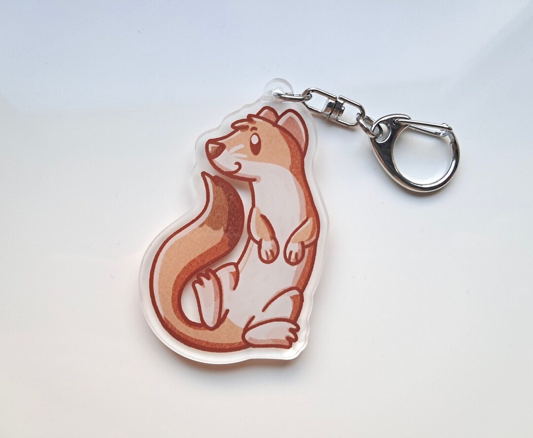 Cute Stoat Mustelid Hand-drawn Acrylic Keychain LIMITED STOCK - Etsy