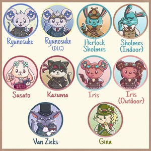 Great Ace Attorney DGS Animal Mascots - Handmade Badges, Keyrings, and ...