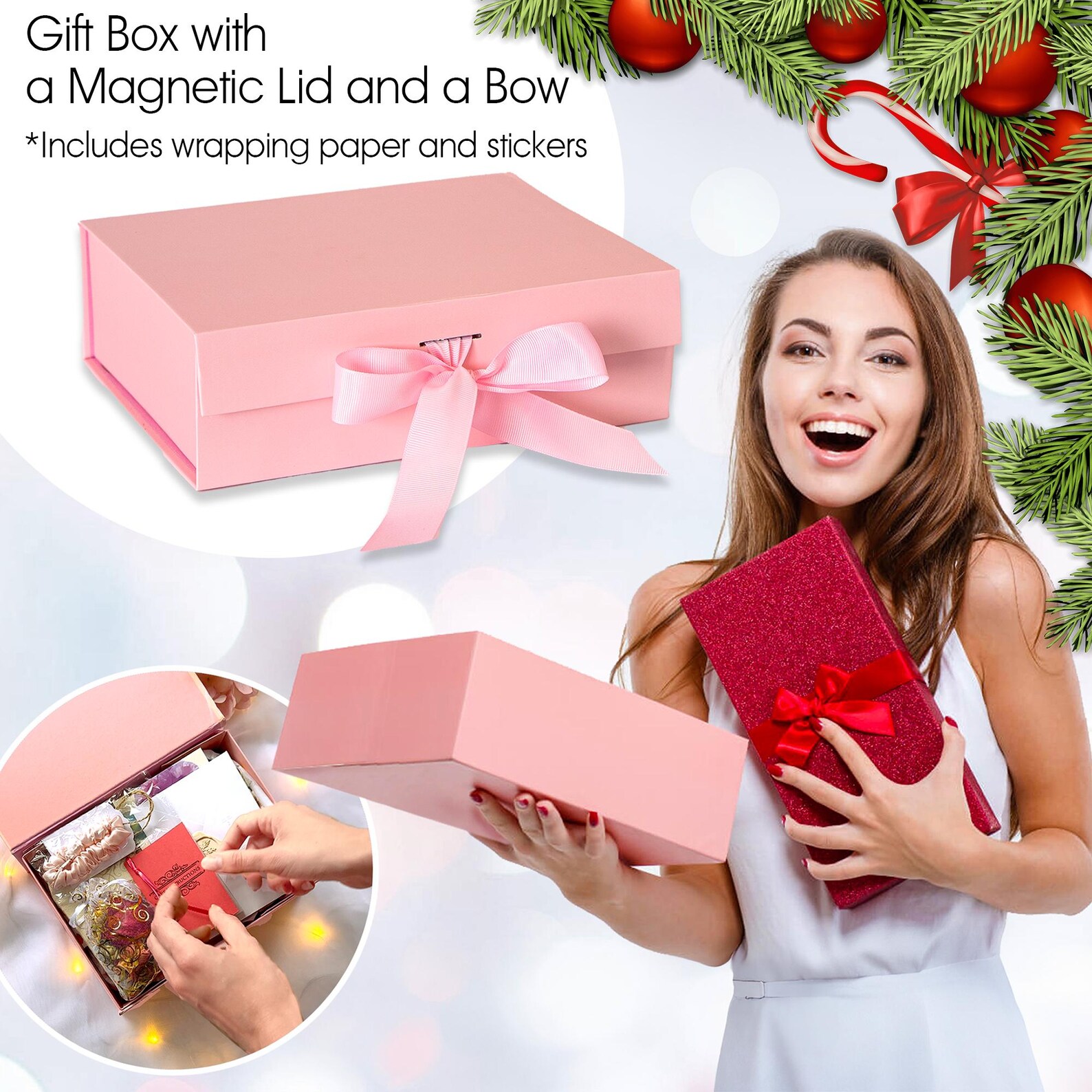 Empty Christmas Boxes for Holiday Eve Gift Box for Her Merry Christmas ...