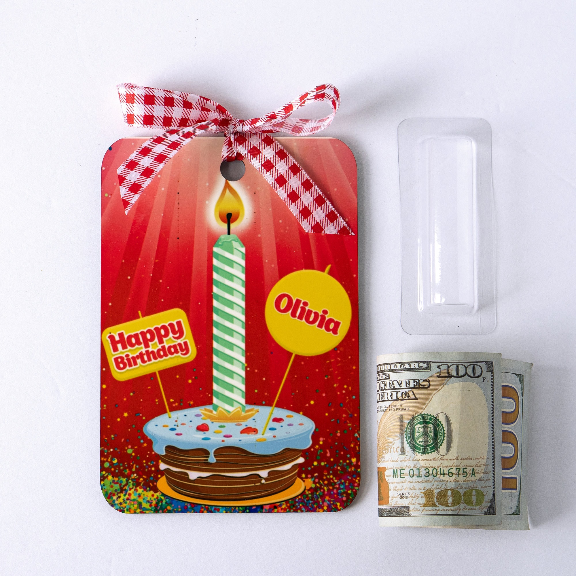 Cash Money Card Holder, Birthday Gift Money Holder, Personalized ...