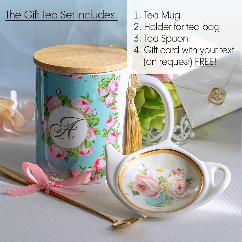 Gift Set for Tea Lover High Tea Party Favor Mug Tea Bag Holder and ...