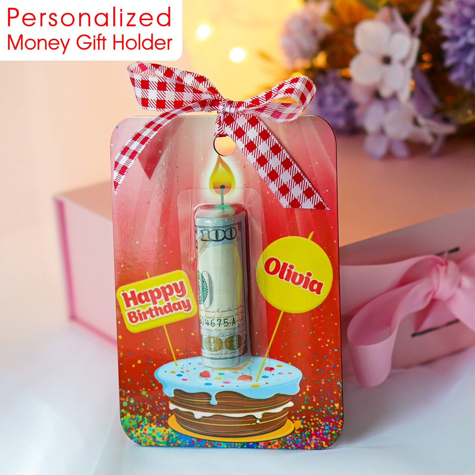 Personalized Birthday Money Card Holder, Money Holder With Name for ...