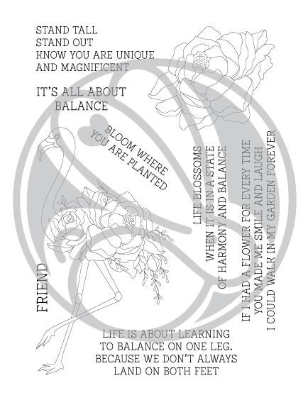 Stamp Set, the Rabbit Hole Designs, Flamingo Botanical Stamp Set - Etsy