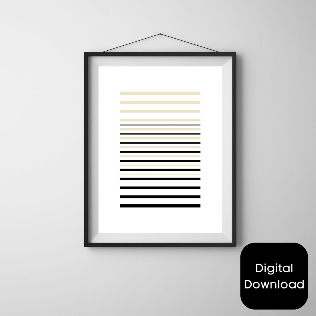 Tan and Black Line Design Printable Wall Art Digitial - Etsy