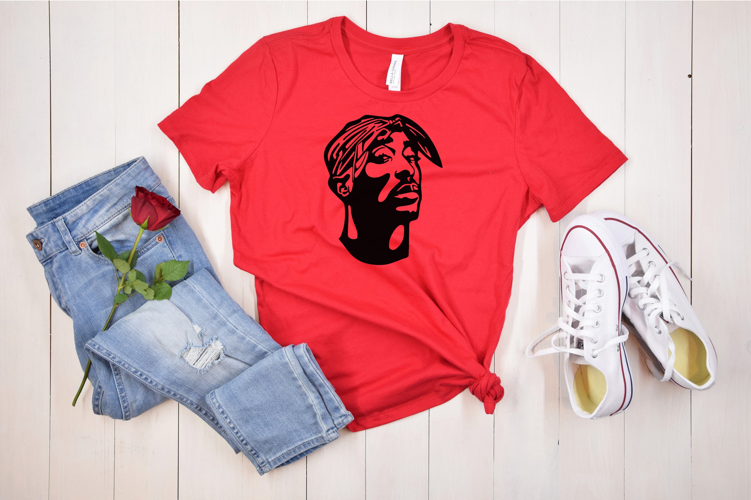 Cool Tupac Shakur Silhouette T-shirt, Vector Tupac Shakur Shirt, Rap ...