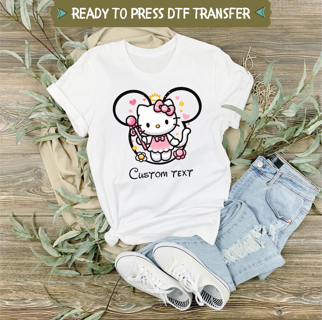 Hello Kitty Mickey Ears DTF Transfer, Disney Mickey Mouse Custom DTF ...