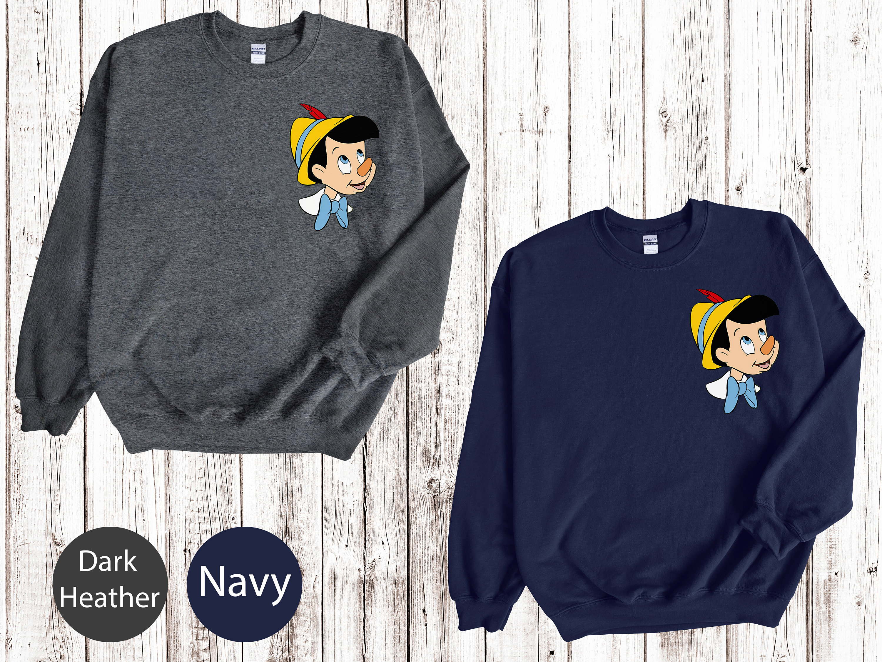 Cute Pinocchio Disney Sweatshirt, Vintage Pinocchio Pocket Design ...