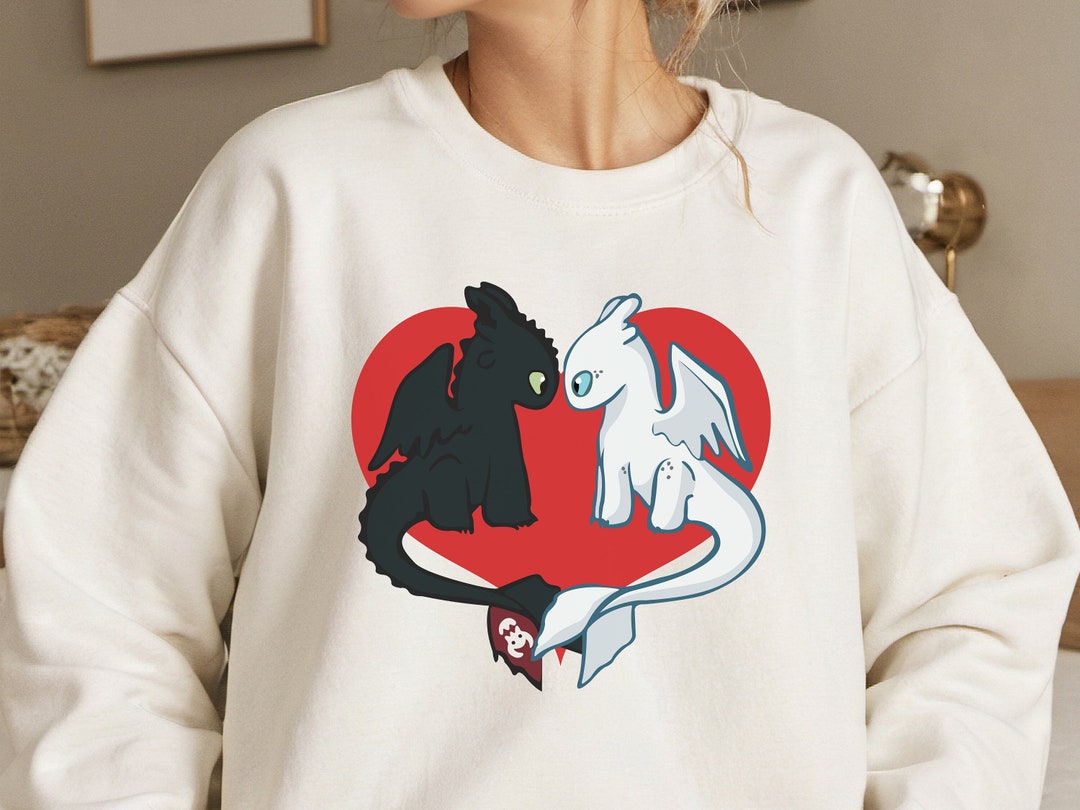 Cute Toothless and Light Fury Sweatshirt, Disney How to Train Your ...