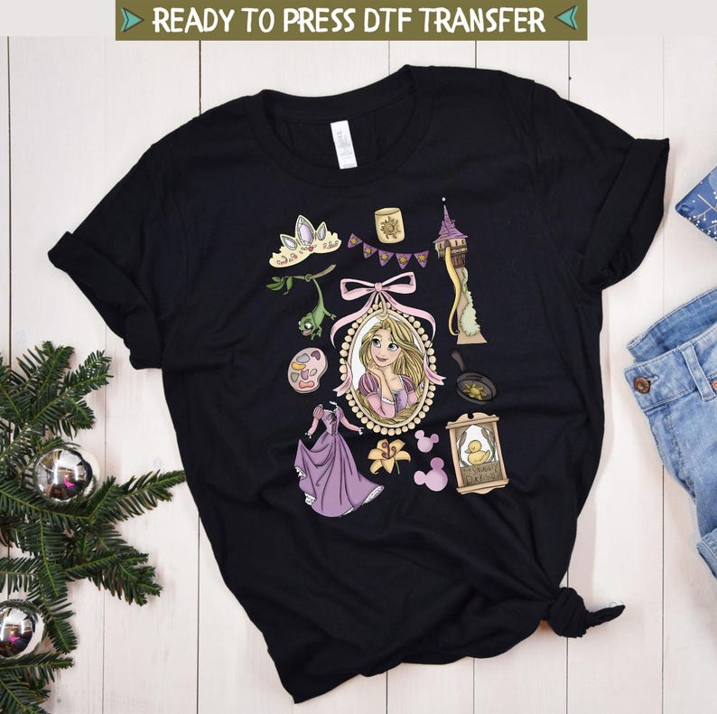 Rapunzel Coquette DTF Transfer, Disneyland Tangled Matching Squad DTF ...