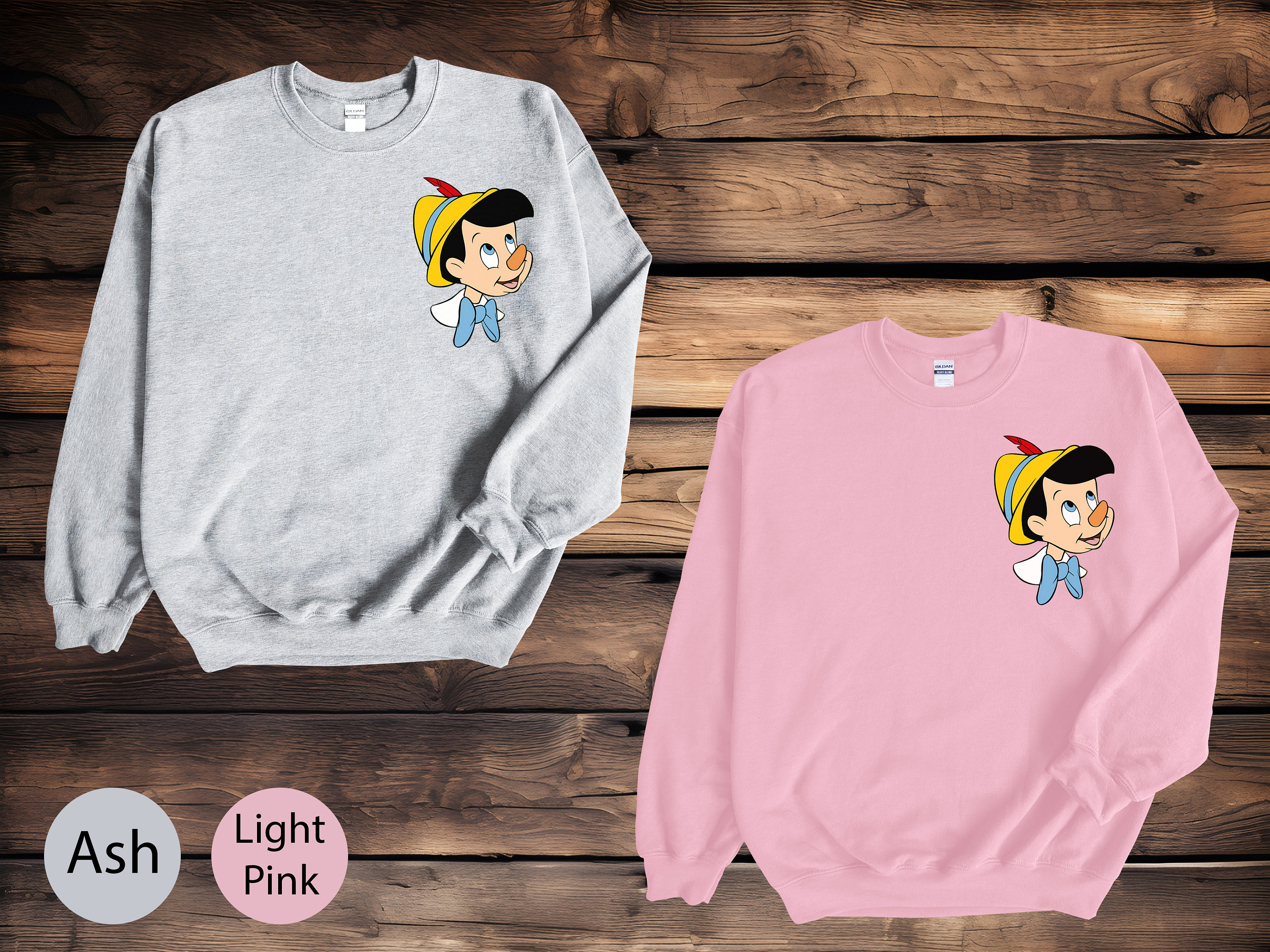 Cute Pinocchio Disney Sweatshirt, Vintage Pinocchio Pocket Design ...