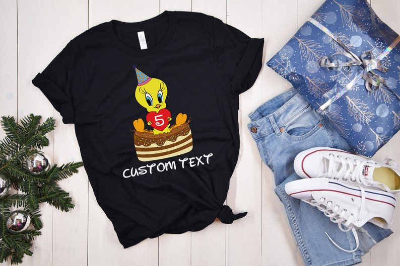 Cute Tweety Bird T-shirt, Custom Birthday Party Shirt, Disney T-shirt ...